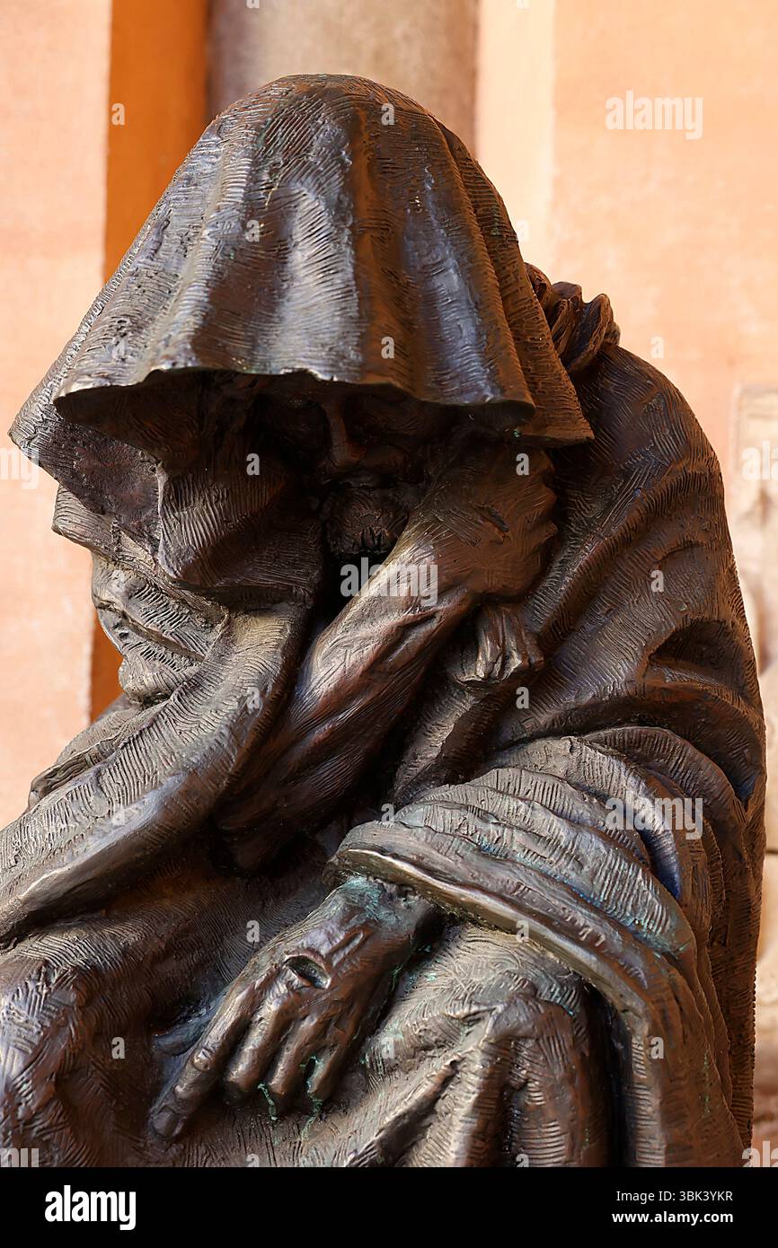 Monk statue (St Francis of Assisi ?) in San Lorenzo in Lucina basilica ...