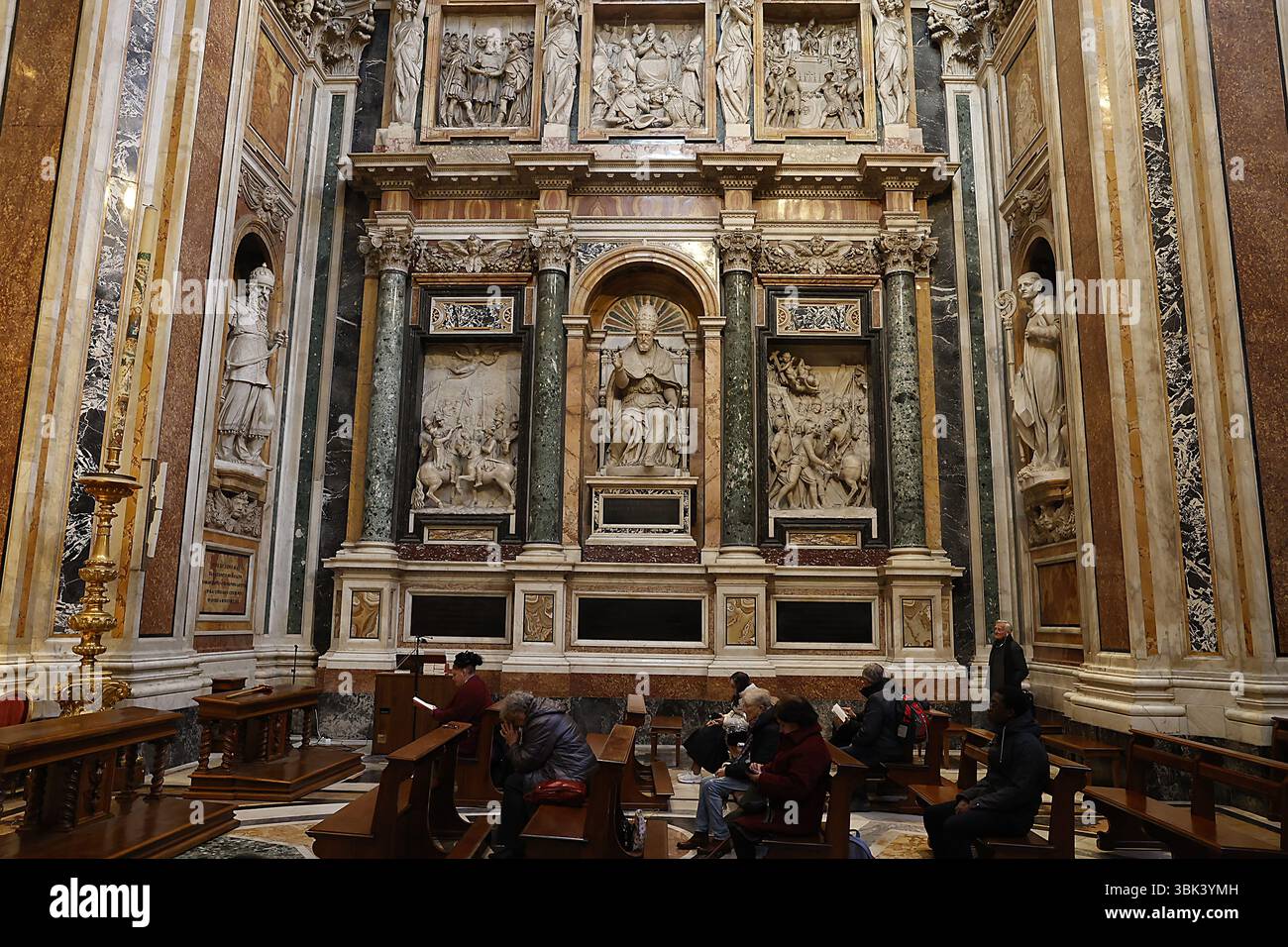 St. Maria Maggiore basilica, Rome, Italy. Start of mass in Cappella ...