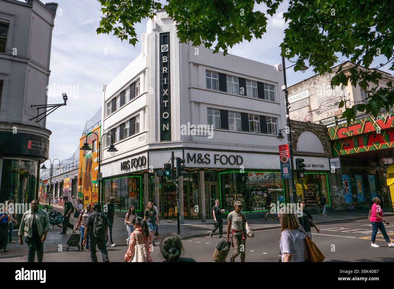Marks and Spencer Food Court shopping centre in Brixton, South London ...