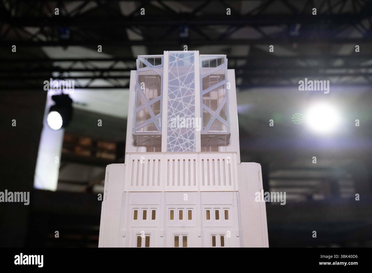 Antwerp, Belgium. 18th June, 2025. A scale model is seen at a press ...