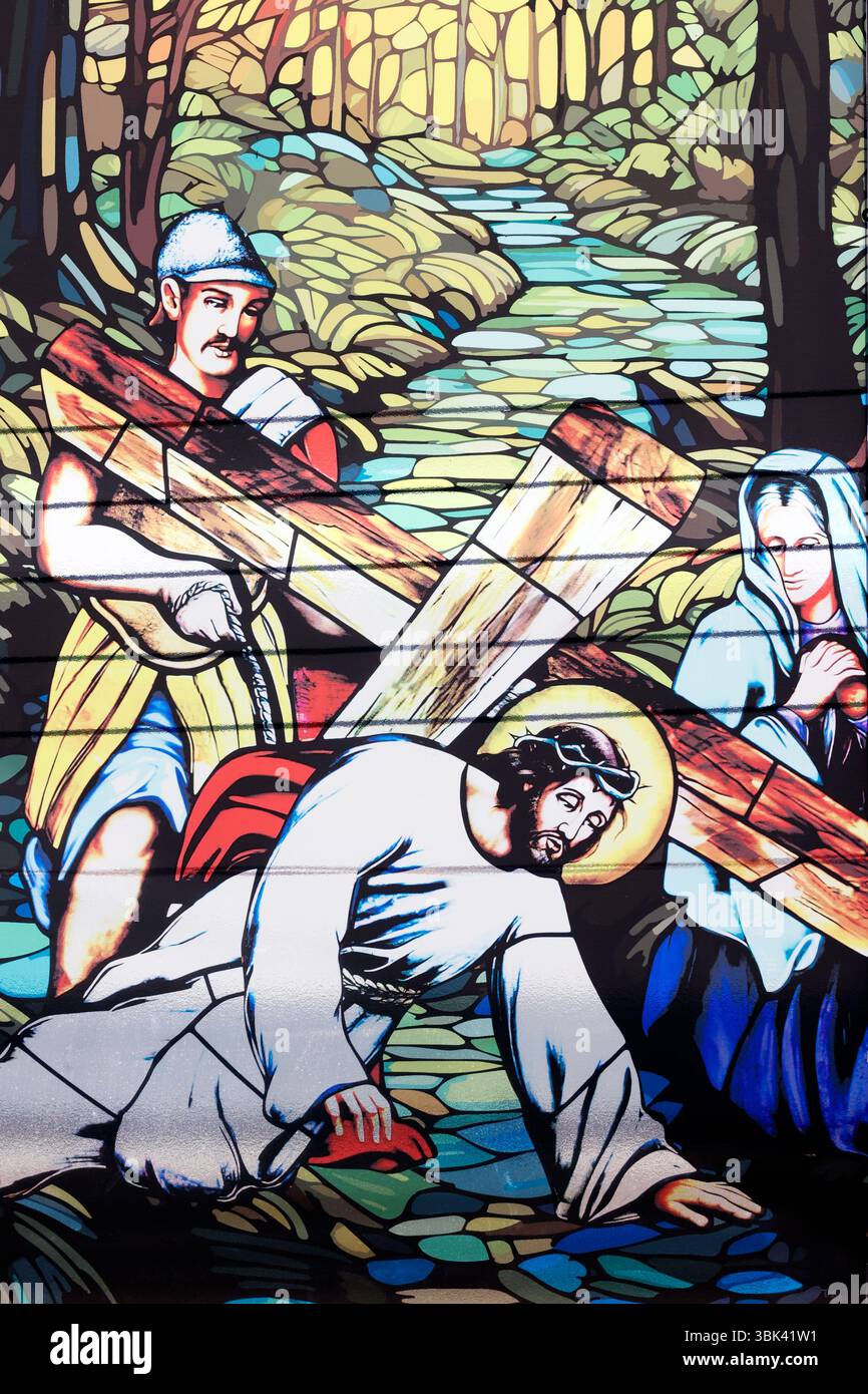 Way of the cross. 3rd Station: Jesus falls for the first time. Pleiku ...