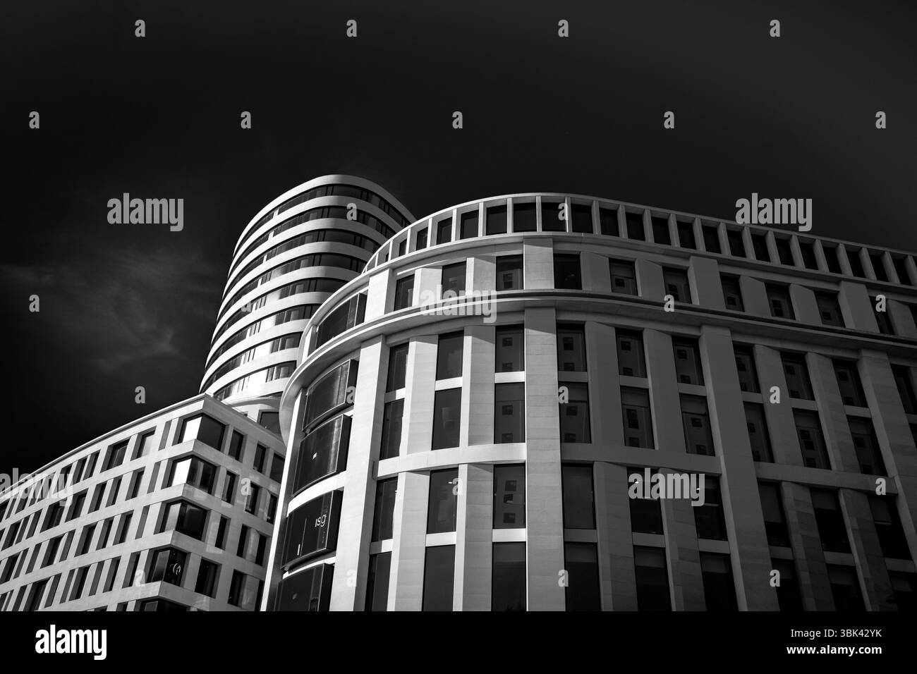 View skyscrapers tall buildings Black and White Stock Photos & Images ...