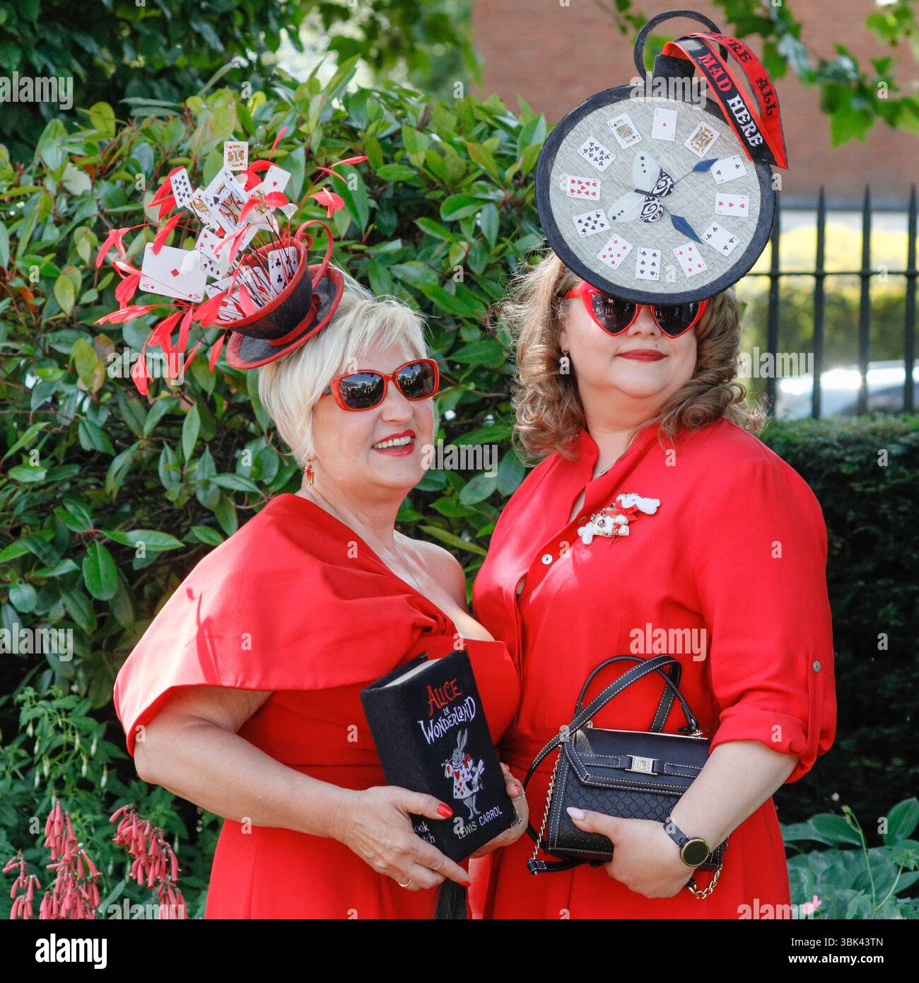 Ascot, Berkshire, UK. 18th June, 2025. Racegoers and celebrities pose ...