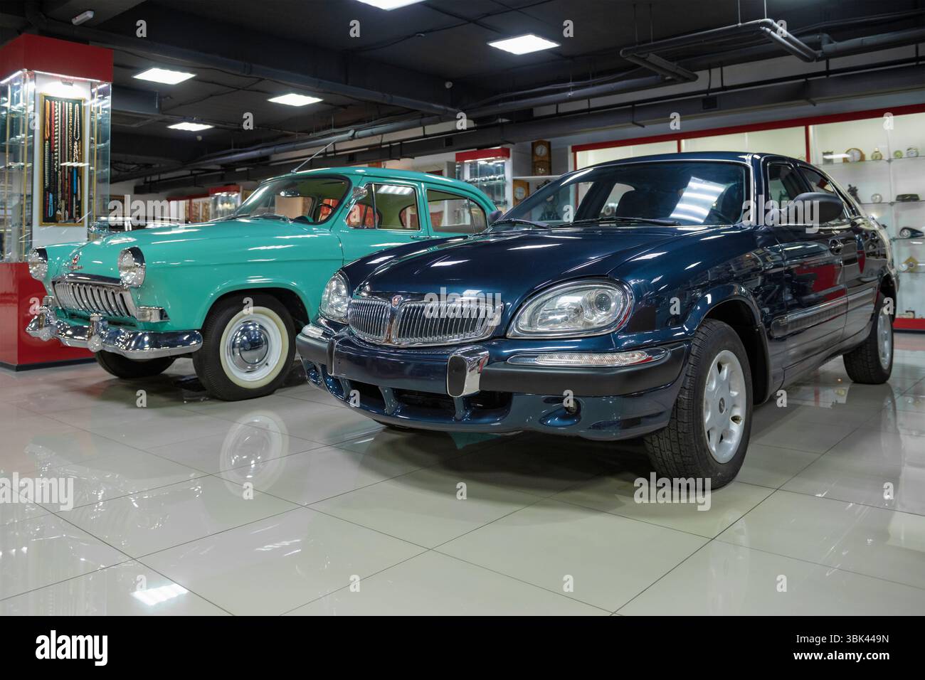KAMENSK-SHAKHTINSKY, RUSSIA - MAY 05, 2025: Two cars of the Volga GAZ ...