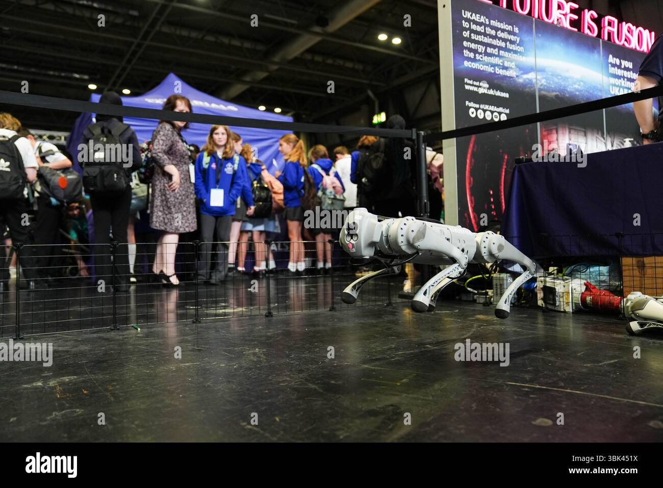 A robotic dog demonstration at The Big Bang Fair 2025, for young ...