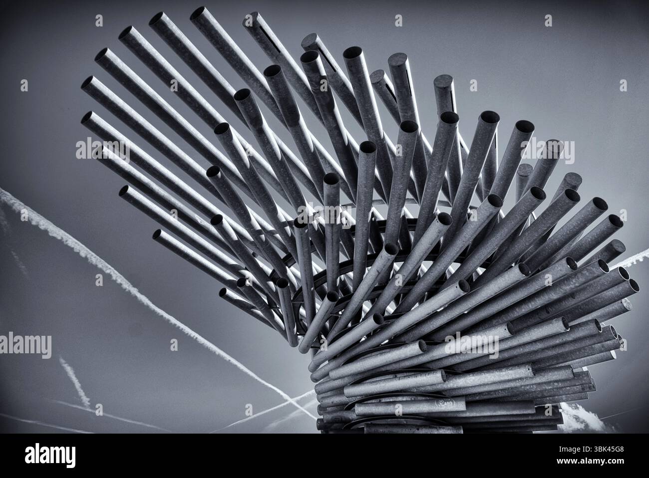 Singing Ringing Tree, Fan of Pipes BW: Crown Point, The Pennine Hill Range overlooking Burnley ...