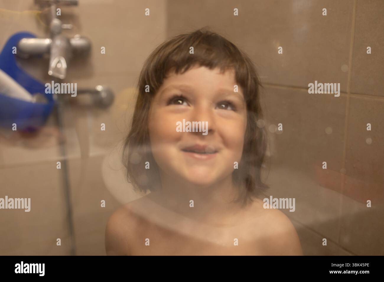 Child bathroom shower hi-res stock photography and images - Alamy