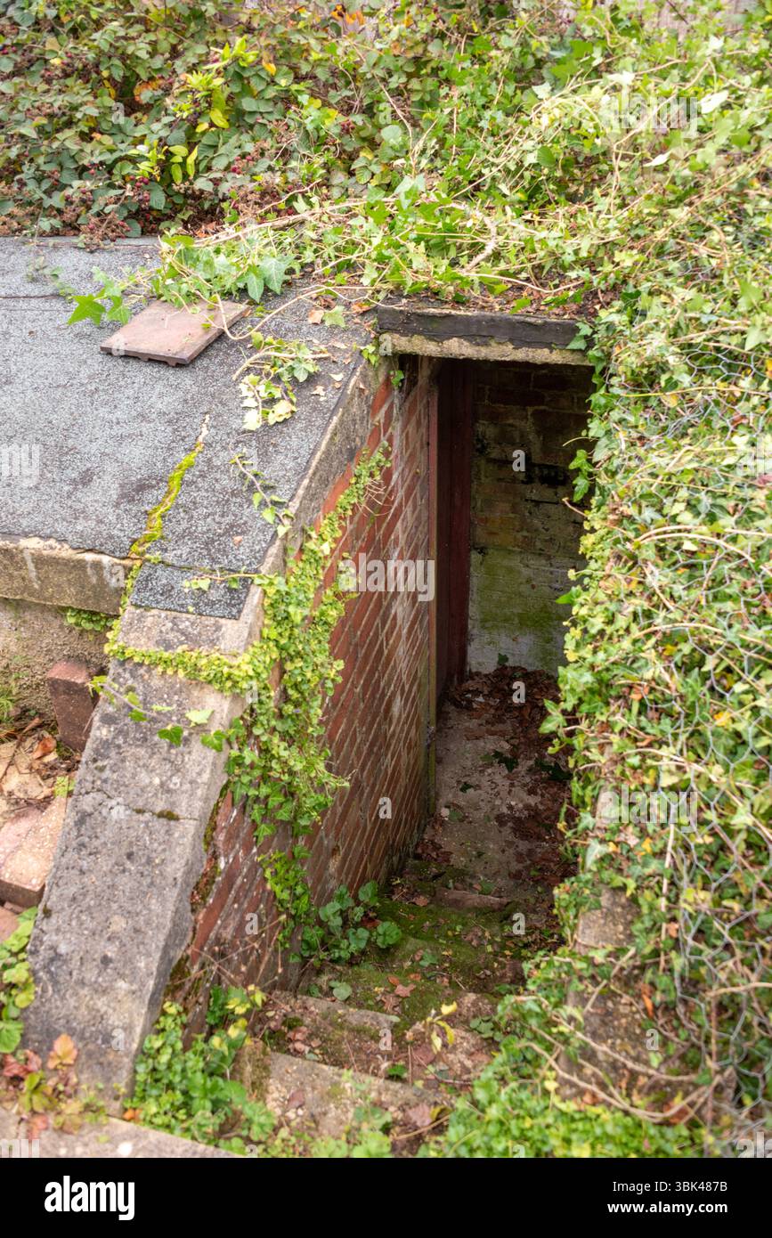 Original World War II air raid shelter in a garden, Oxford, UK Stock ...