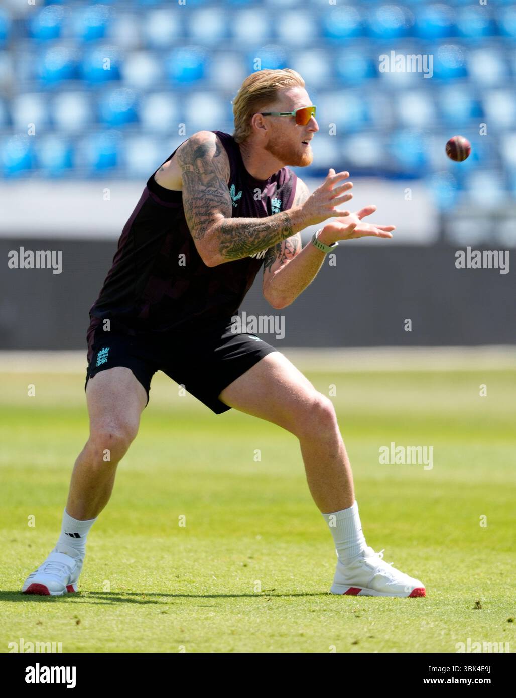 England captain Ben Stokes during a nets session at Headingley, Leeds. Picture date: Wednesday ...
