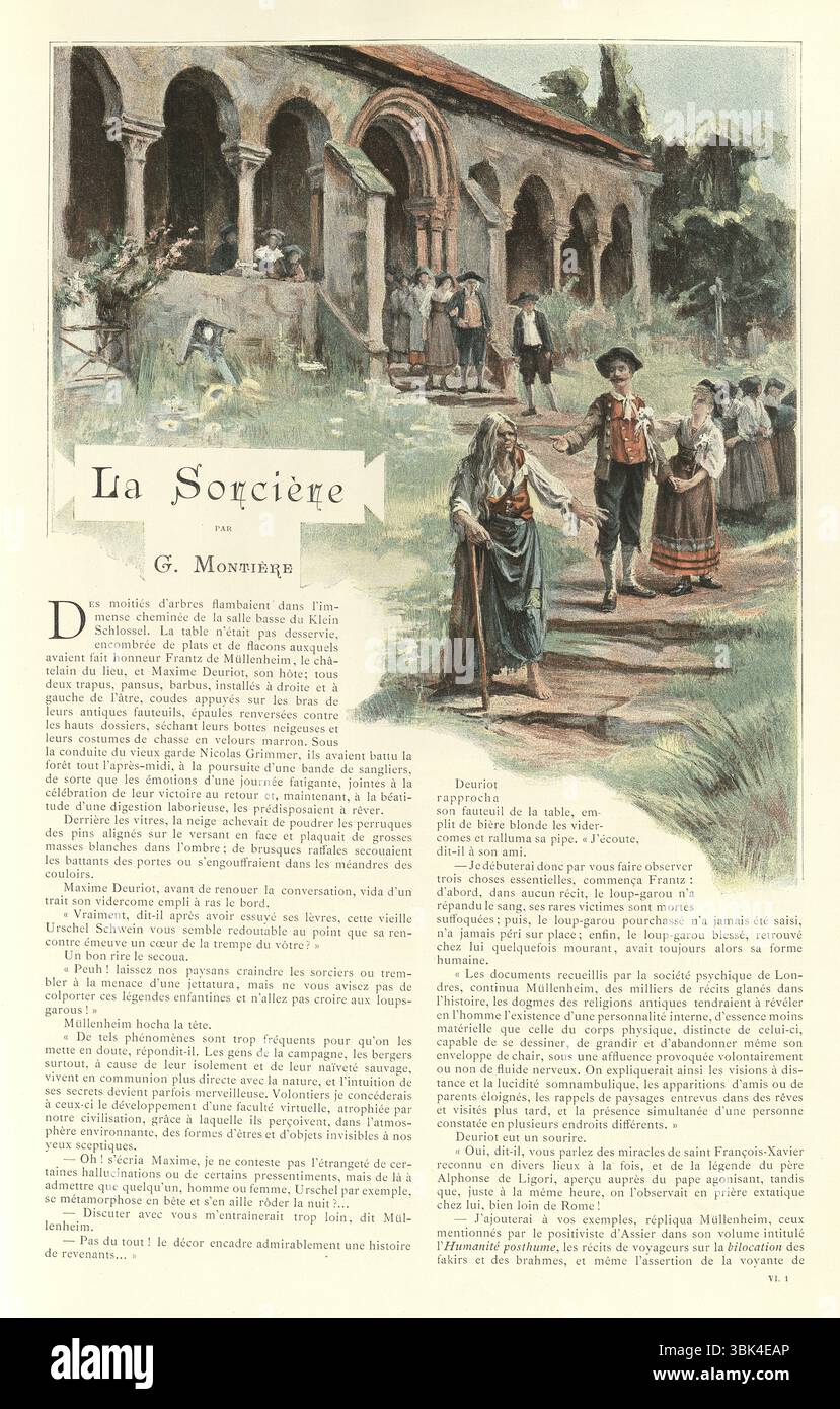 Old woman cast out as a witch, La Sorciere by Georges Montiere, 1890s ...