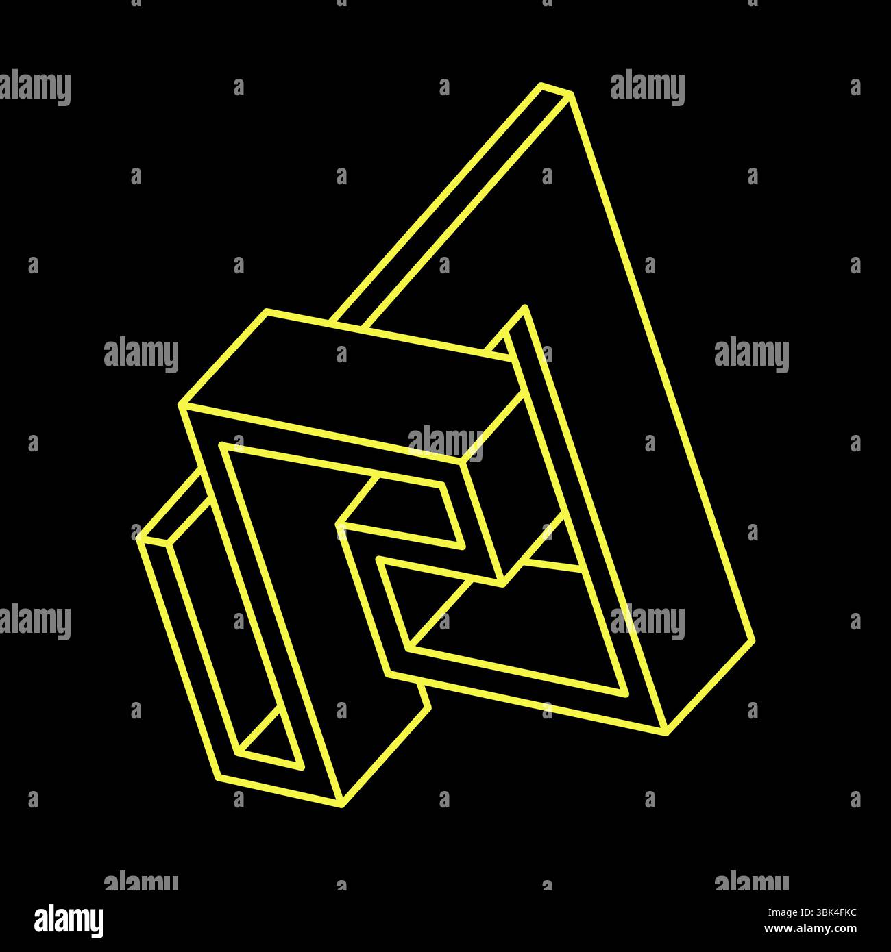 Escher paradox. Impossible optical illusion shape. Optical art object ...