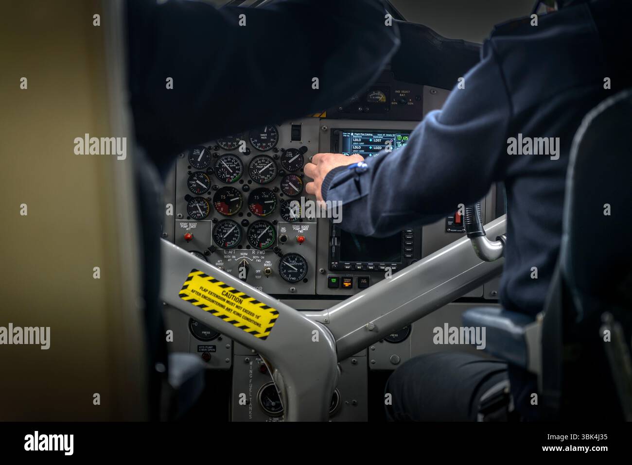 Internal view of small planes cocpit closeup Stock Photo - Alamy