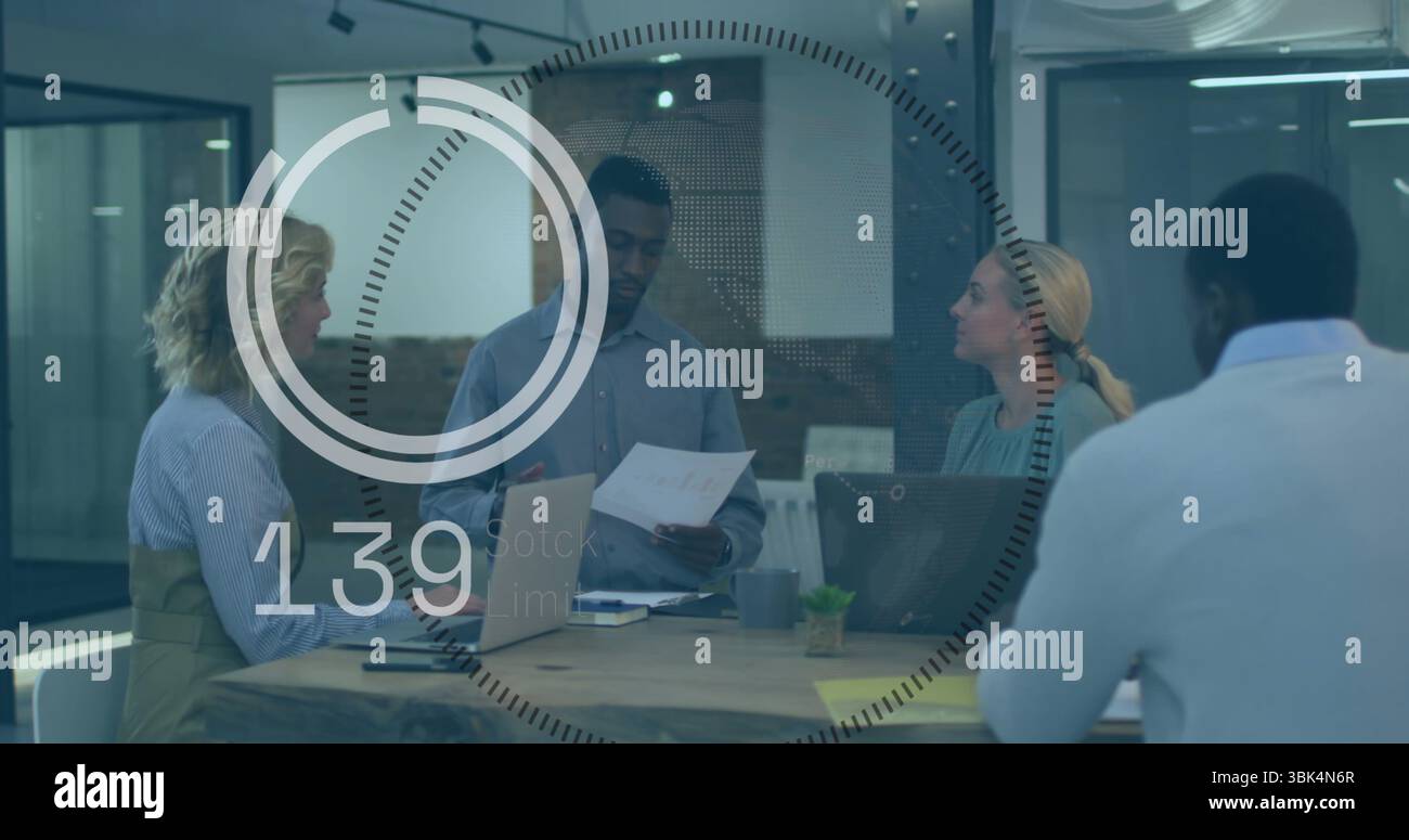 Discussing data analytics charts overlay hi-res stock photography and ...