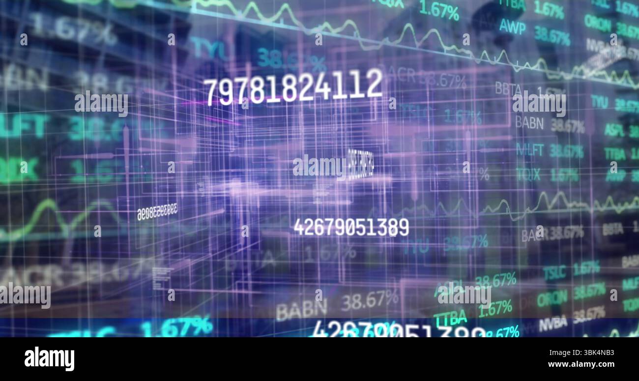 Futuristic data grid streaming numbers hi-res stock photography and ...