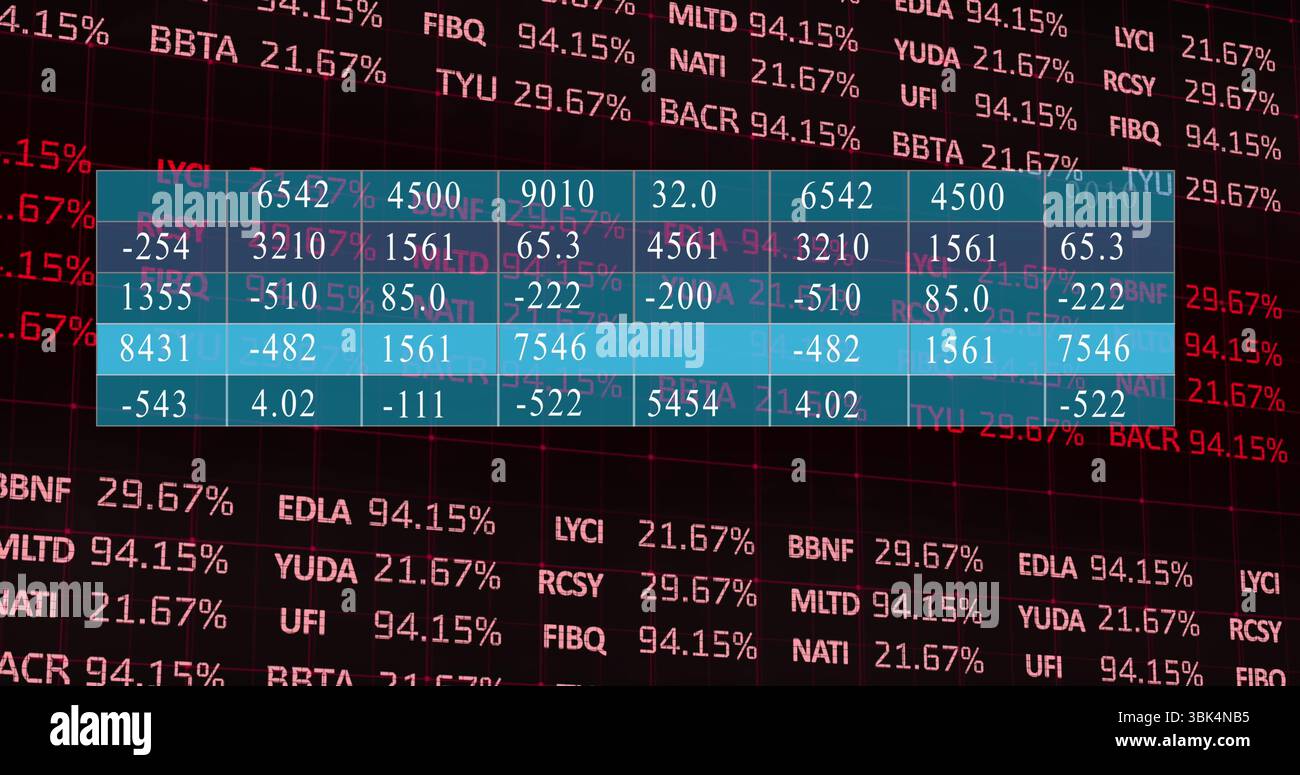 Numerical table hi-res stock photography and images - Alamy