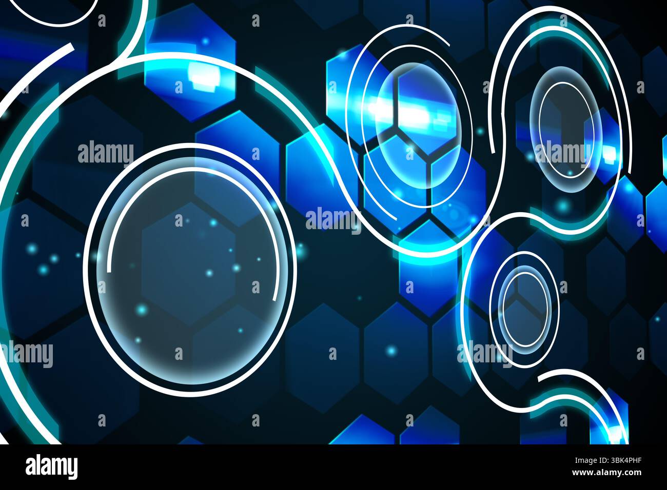 Floating cluster glowing hex hi-res stock photography and images - Alamy