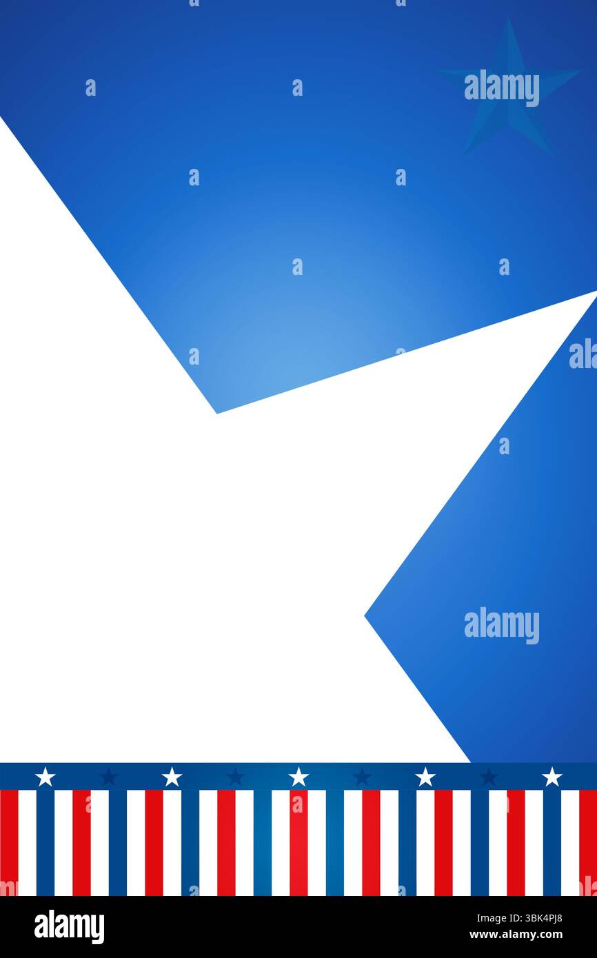 Flat design poster showing star silhouette on blue gradient with header ...