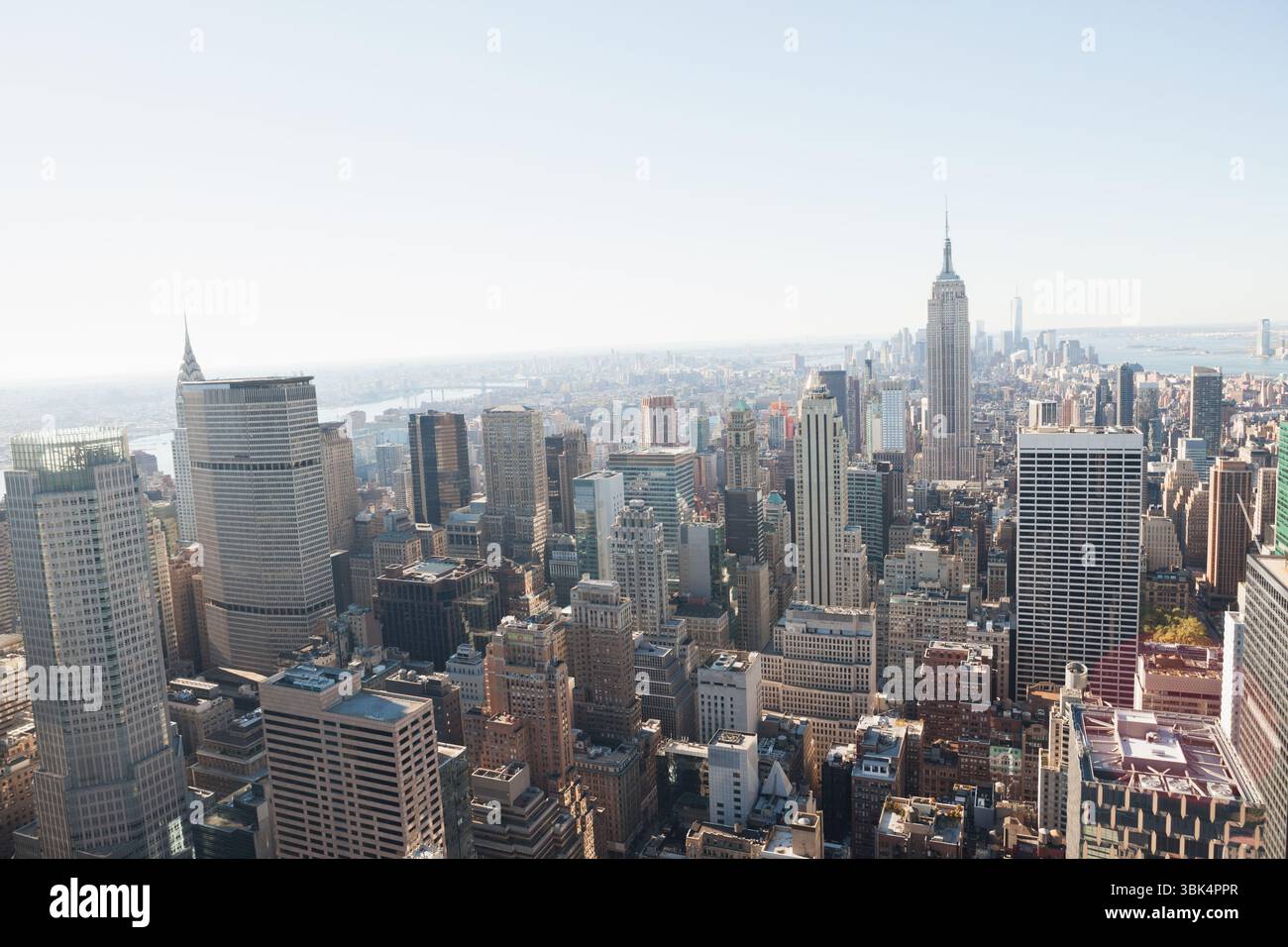 Flat design showing Manhattan towers by Empire State building ...