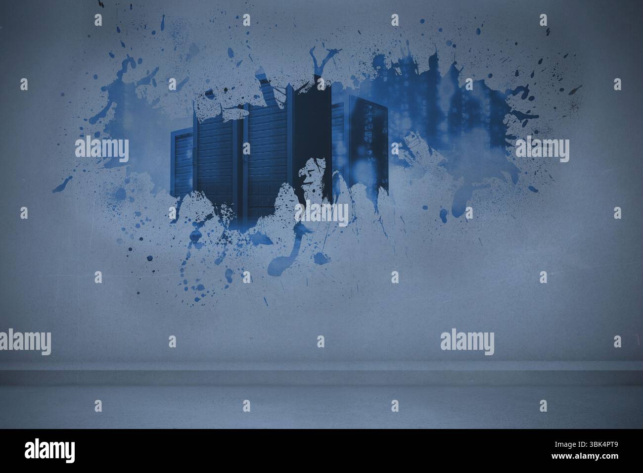 Splash showing server towers Stock Photo - Alamy