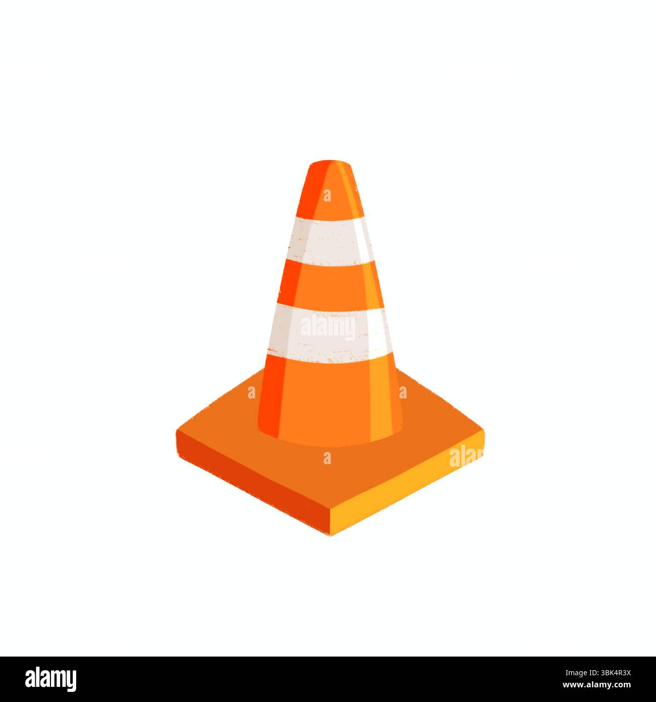 Illustration of an orange traffic cone isolated on white, used for road ...