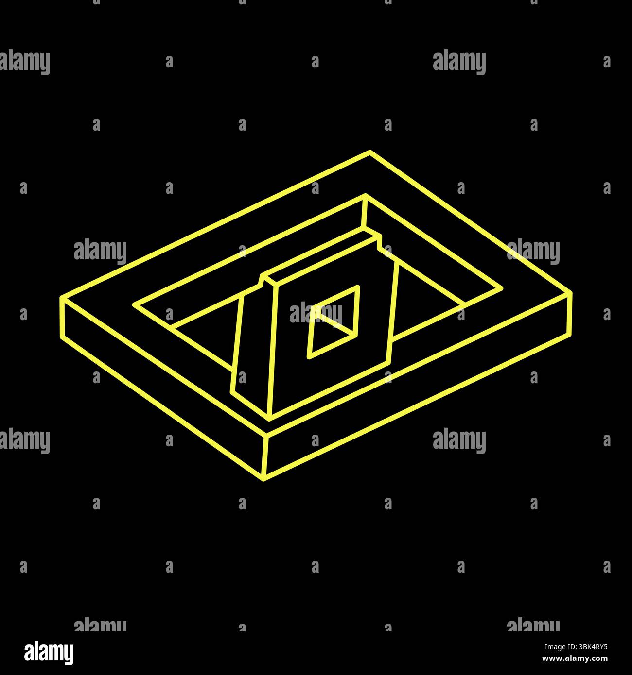 Impossible optical illusion shapes. Optical art objects. Impossible figures. Line art. Escher ...