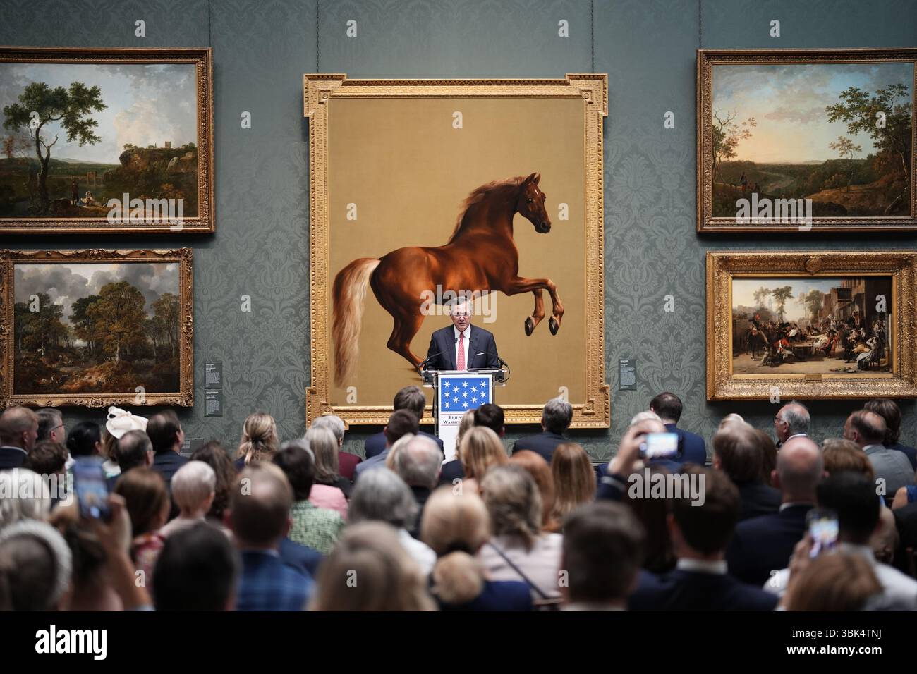 US Ambassador to the UK Warren A. Stephens speaking in front of a ...