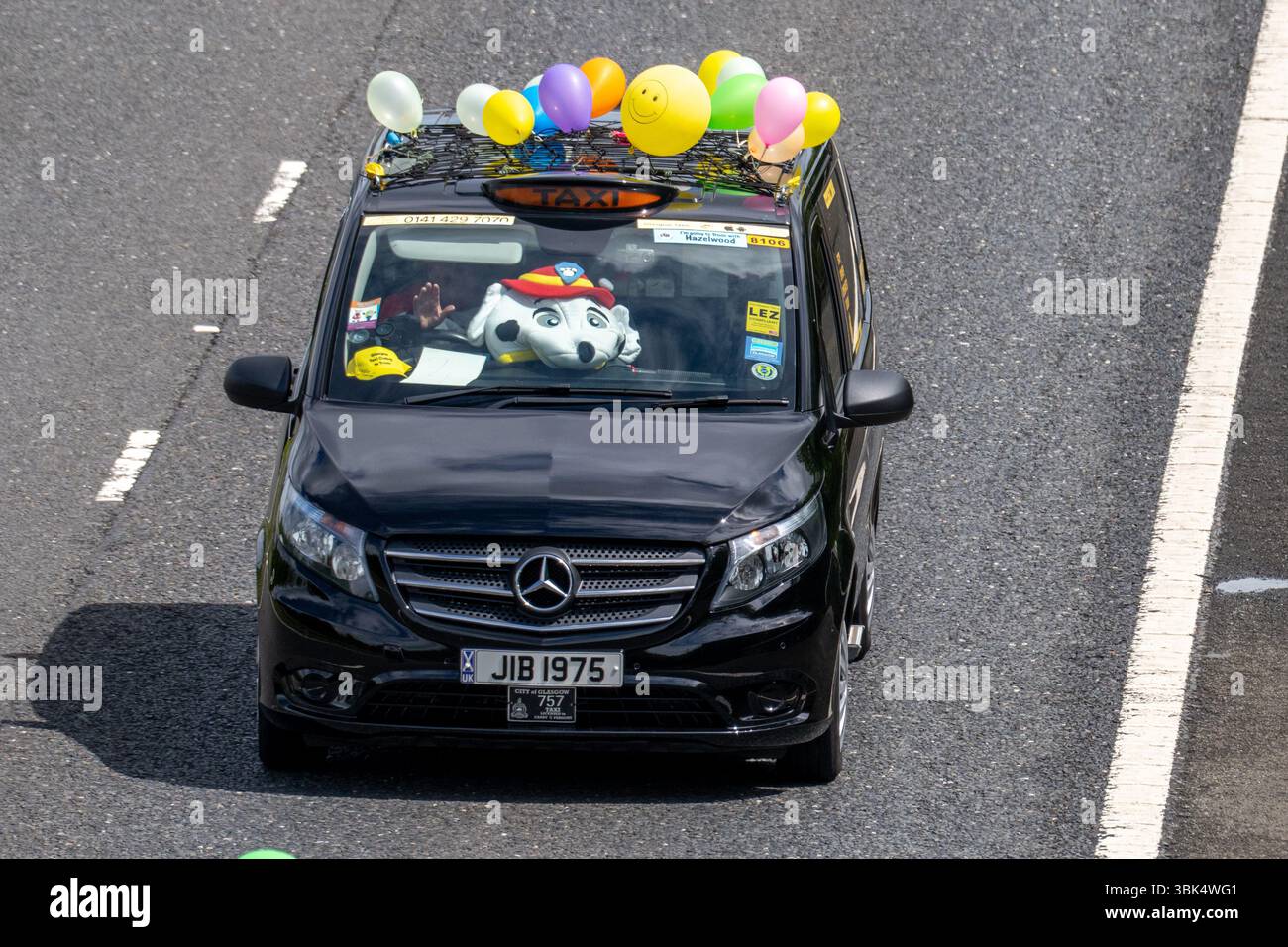 18 June 2025, Fenwick Scotland, UK. Approximately 135 Glasgow taxis ...