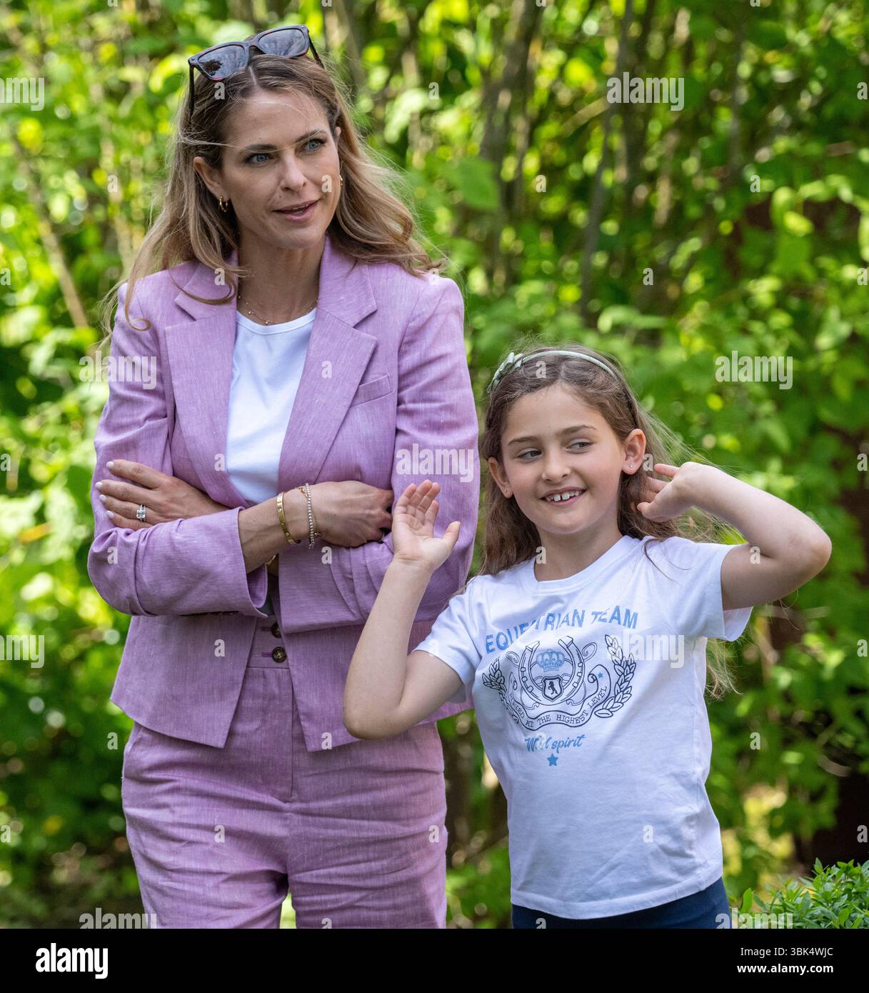 RONNEBY, SWEDEN 20250618 Susanne Demåne guides Princess Adrienne, Princess Madeleine and Mr ...