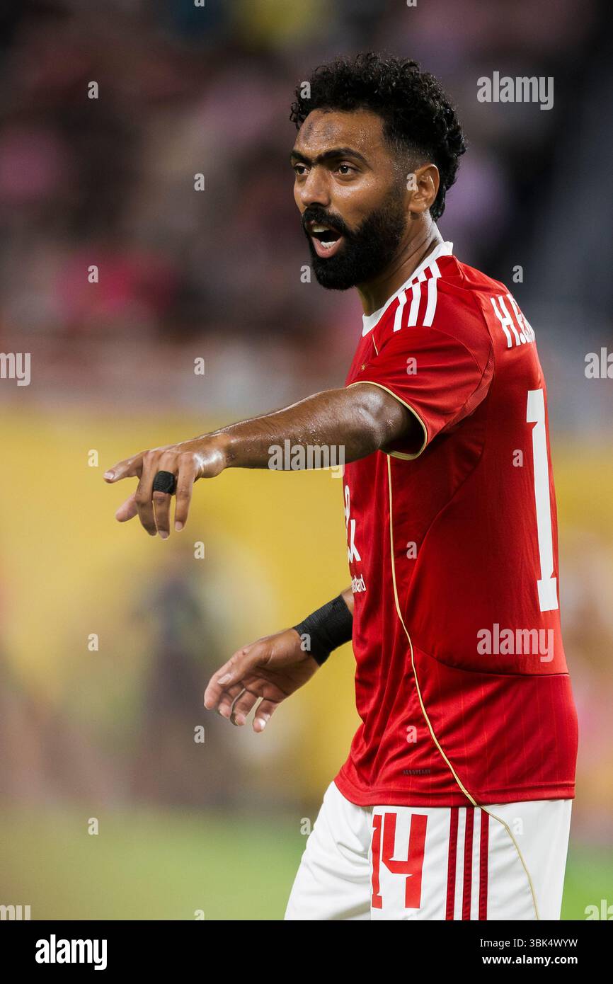 Hussein Elshahat of Al Ahly FC gestures during the FIFA Club World Cup ...