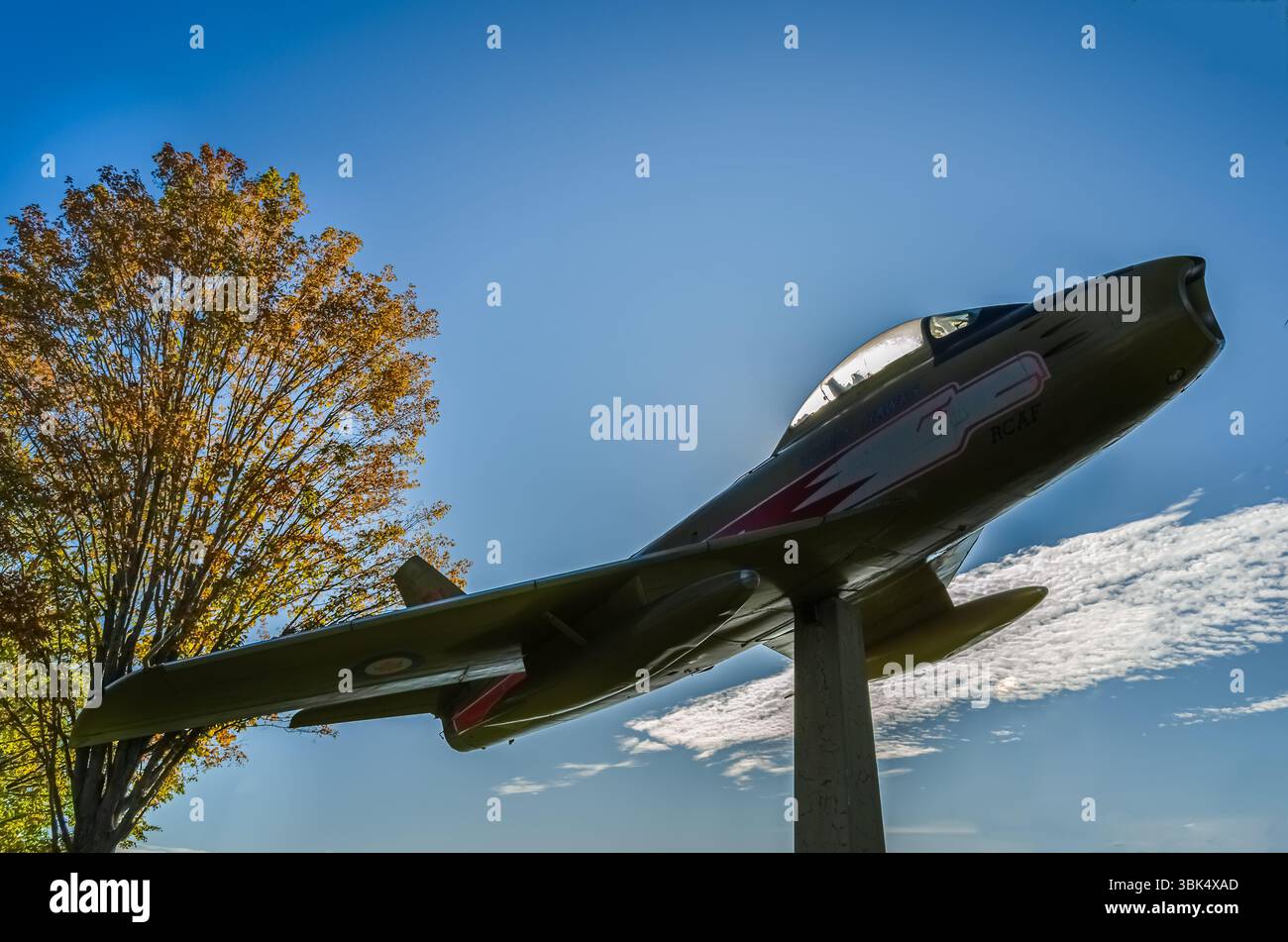 Brockville, Ontario, Canada; A single RCAF Golden Hawks fighter jet on ...