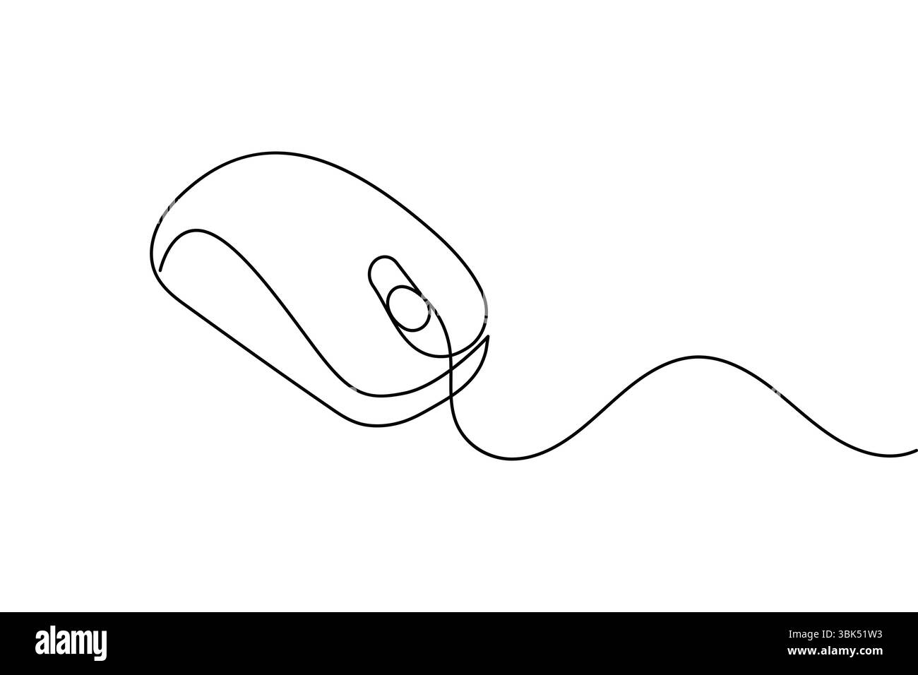 One line drawing of a computer mouse in minimal style clean isolated ...