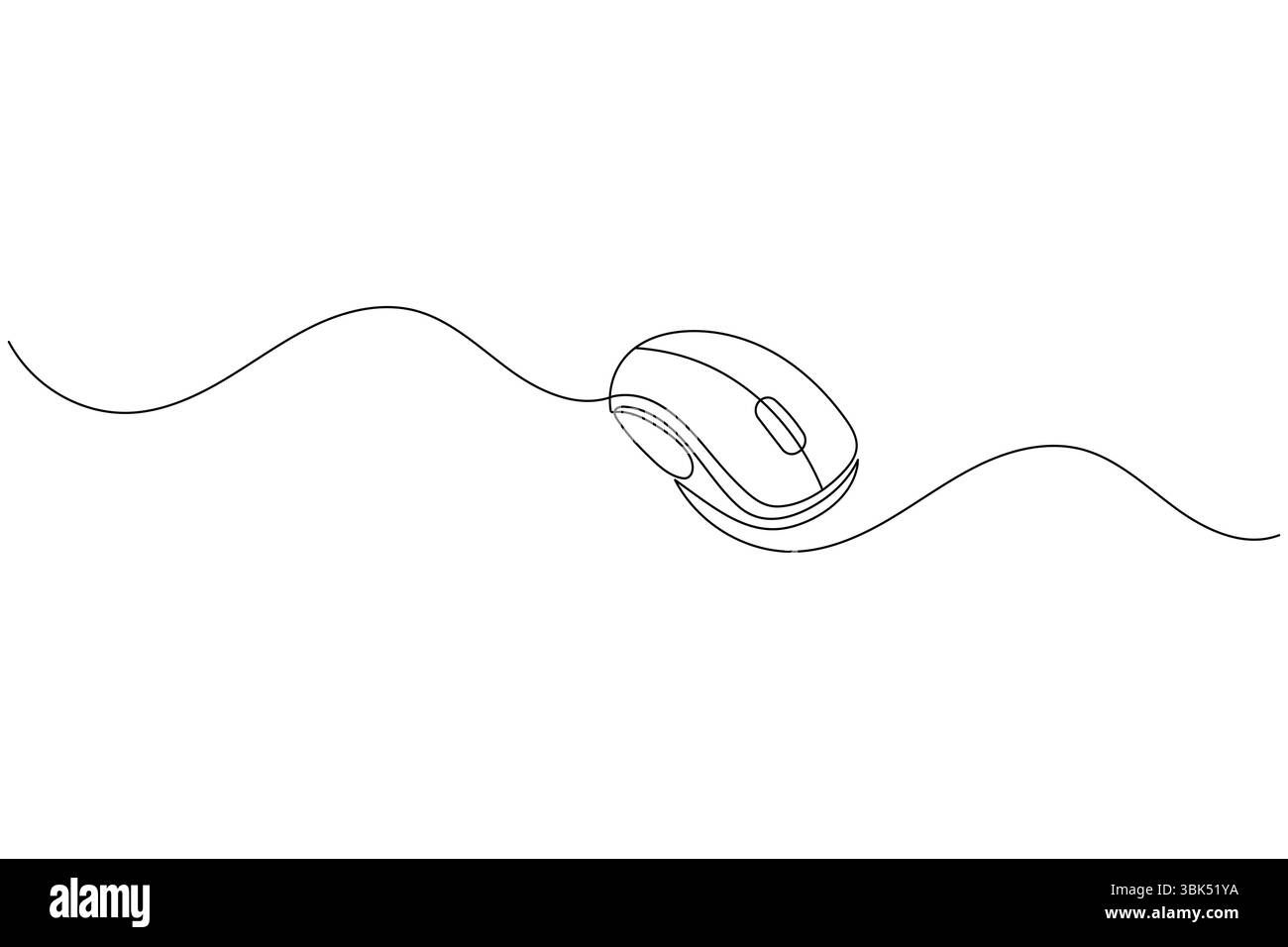 One line drawing of a computer mouse in minimal style clean isolated ...