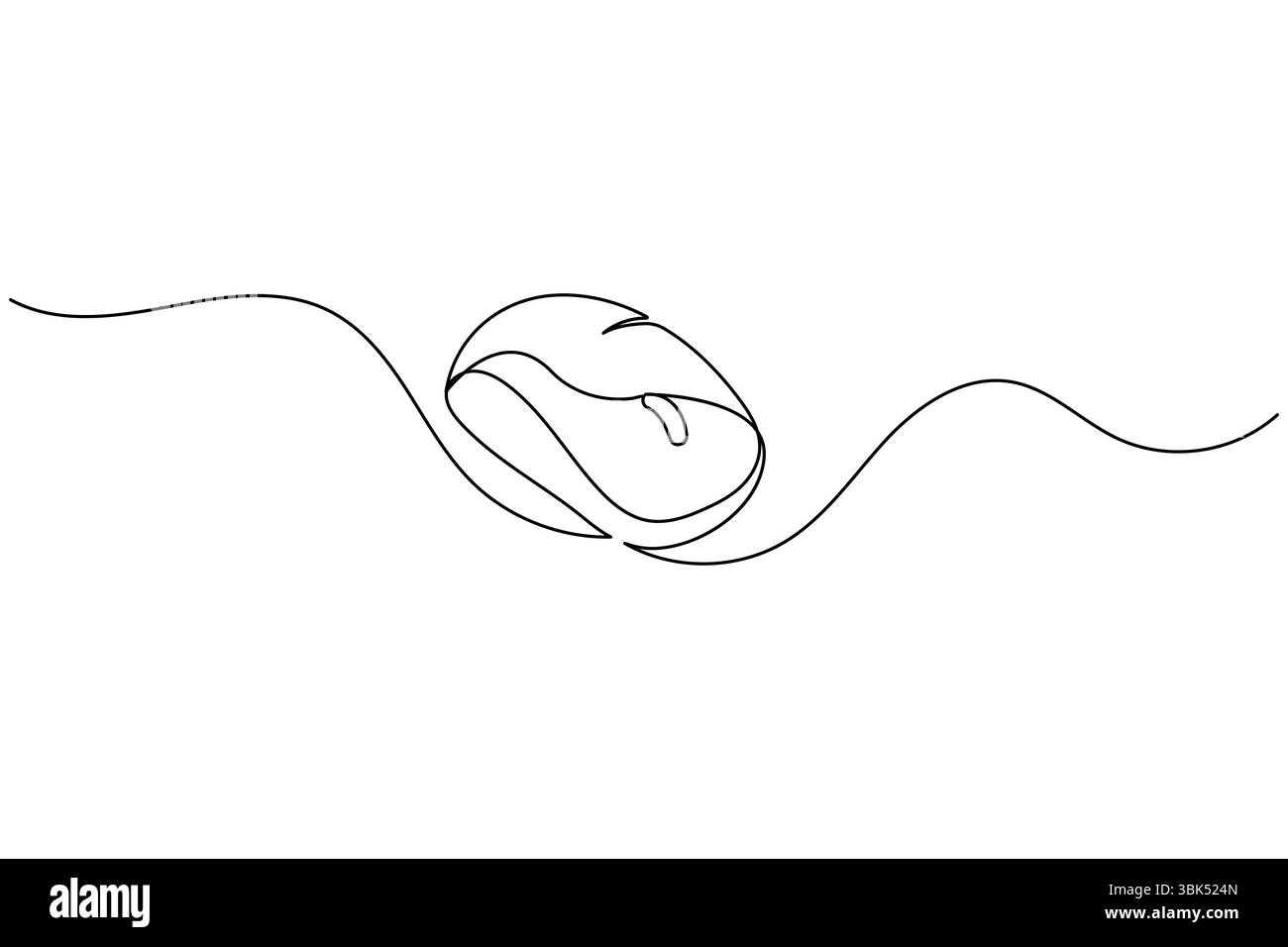 One line drawing of a computer mouse in minimal style clean isolated ...