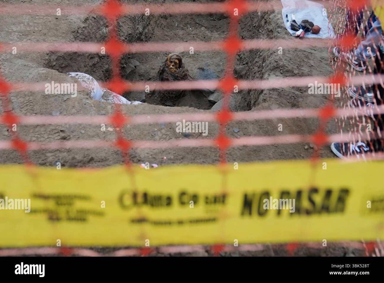 An ancient mummy which archeologists identify as female and from the ...