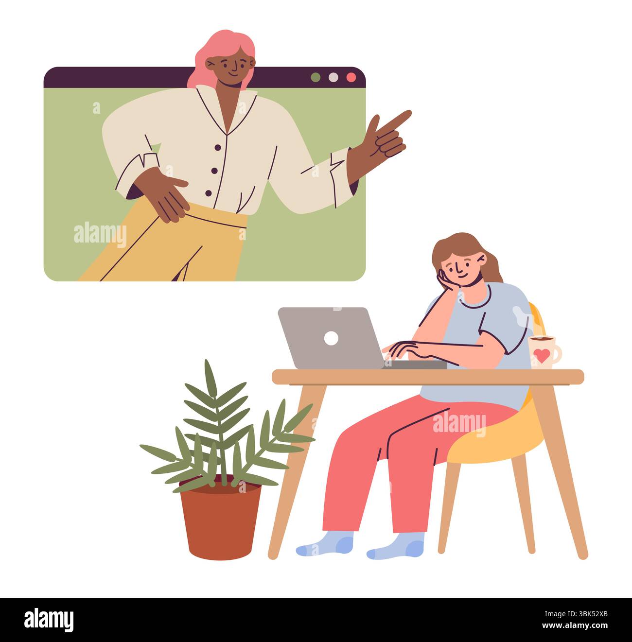 Woman sitting laptop on Stock Vector Images - Alamy