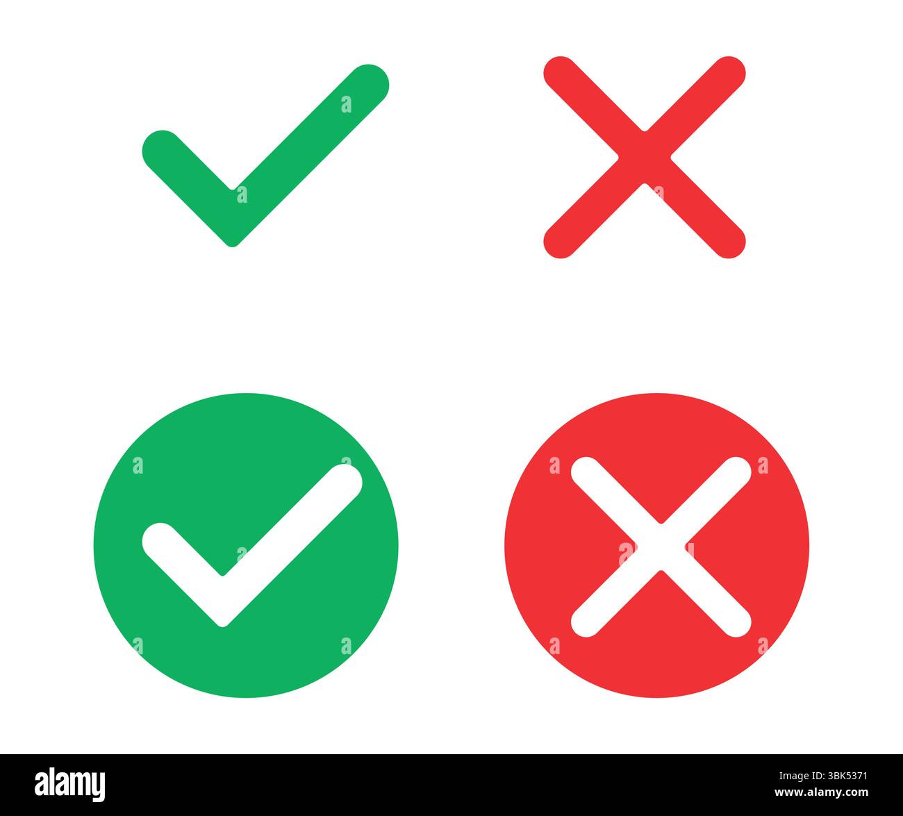 Set check mark and cross. Vector illustartion Stock Vector Image & Art ...