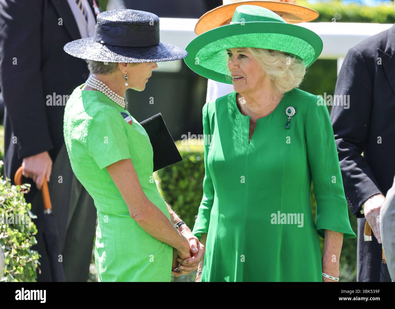 Ascot, Berkshire, UK. 18th June, 2025. Queen Camilla and the Countess ...
