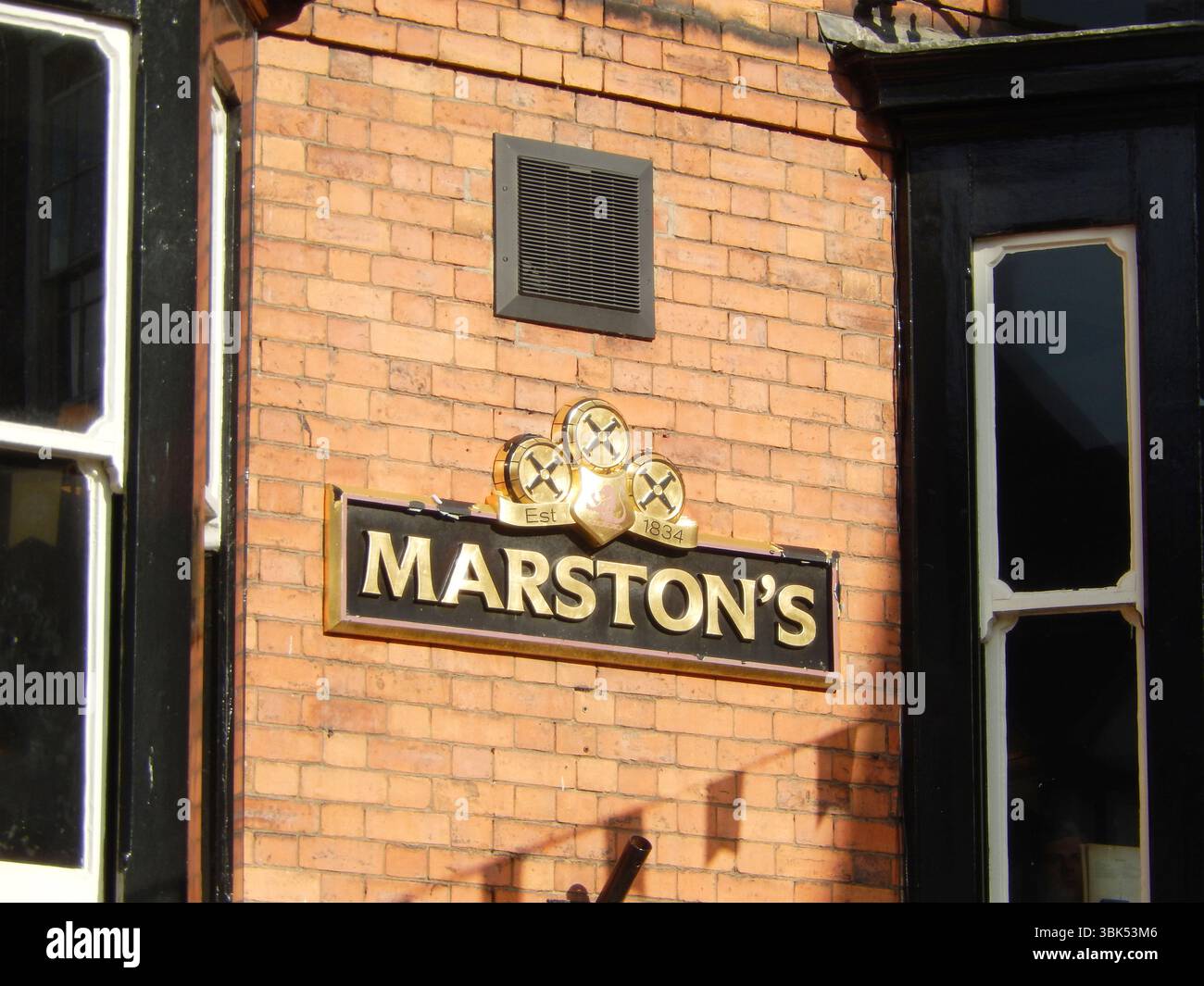 Marston's Pub Wall Sign in Traditional Brick Surroundings. Lincoln ...