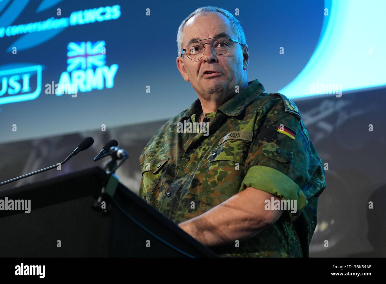 Chief of the German Army, Lieutenant General Alfons Mais, delivers a ...