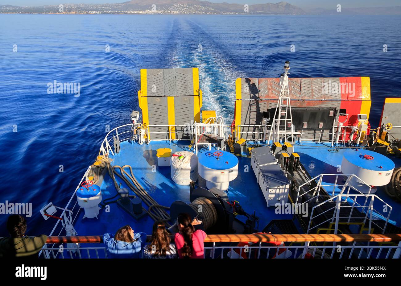 Greek ferry boat, The Cyclades island group, Greece. June 2025 summer ...