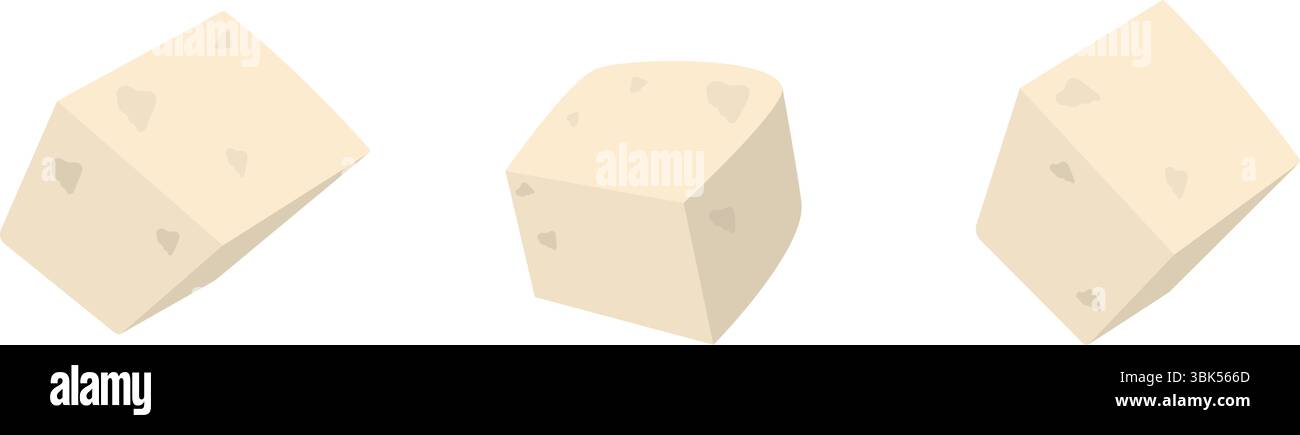 Hand Drawn Cheese cubes in various positions Minimalistic Food Theme ...