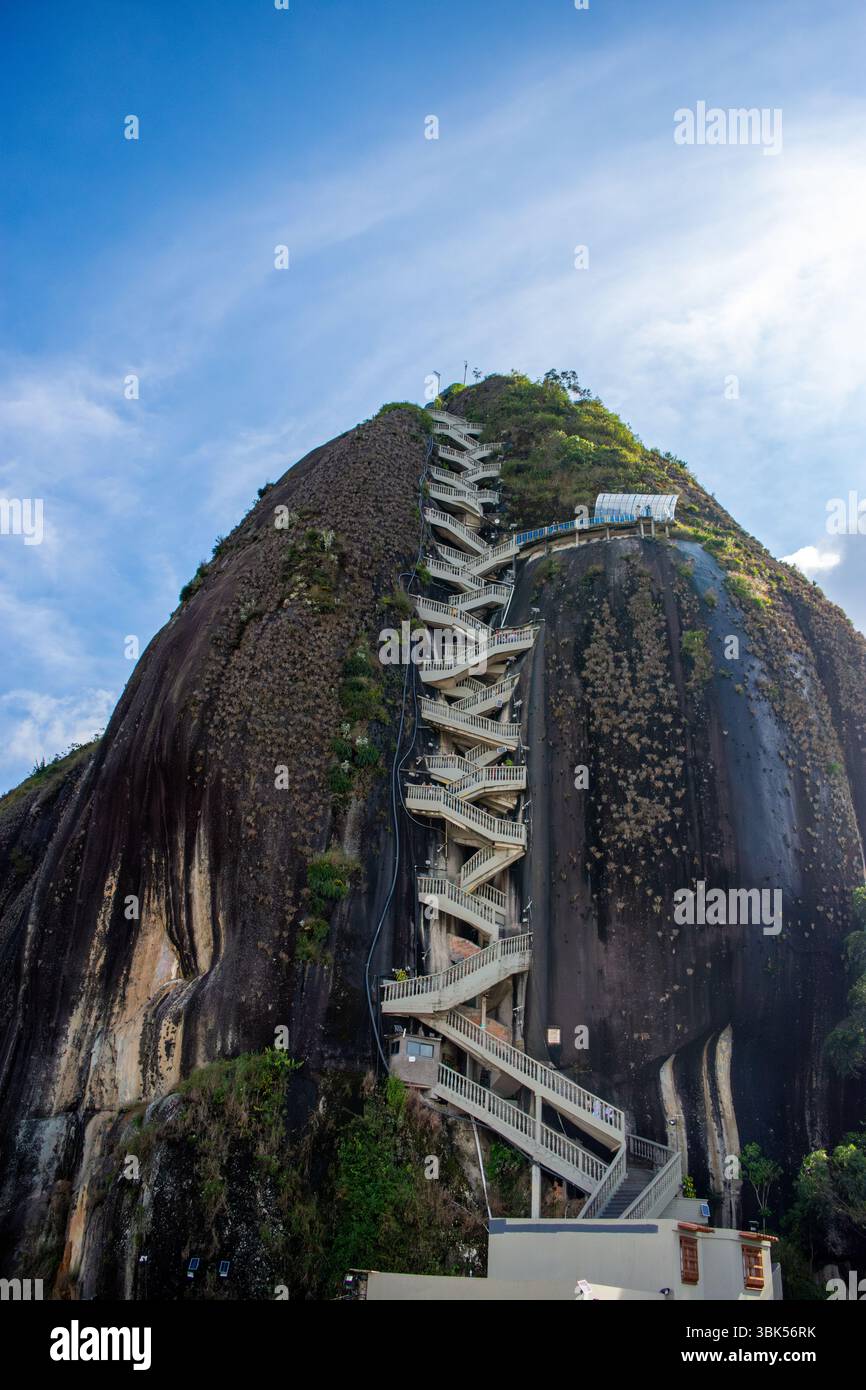 A stunning view of the winding staircase built on Peñol Stone in ...