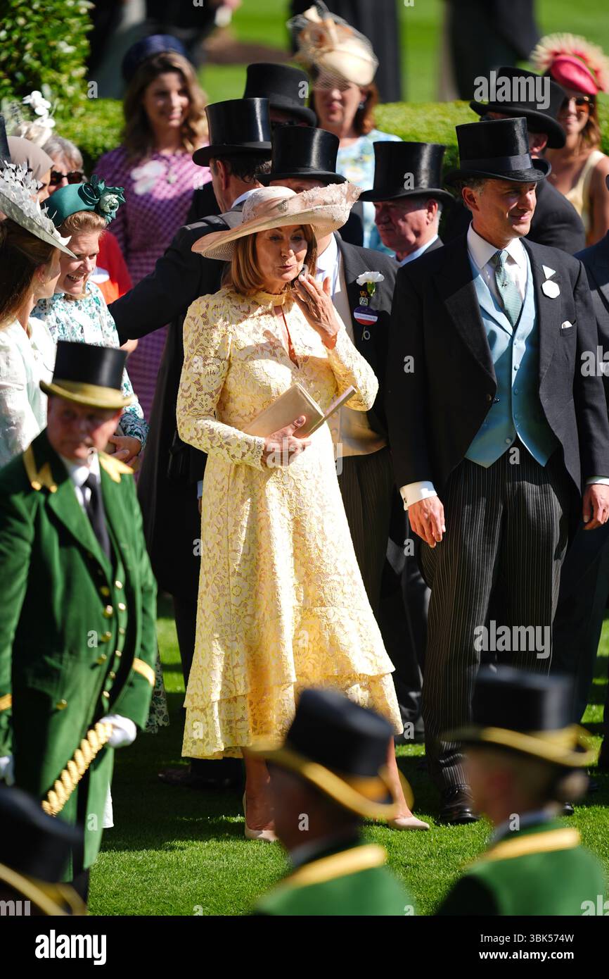 Carole Middleton on day two of Royal Ascot at Ascot Racecourse ...