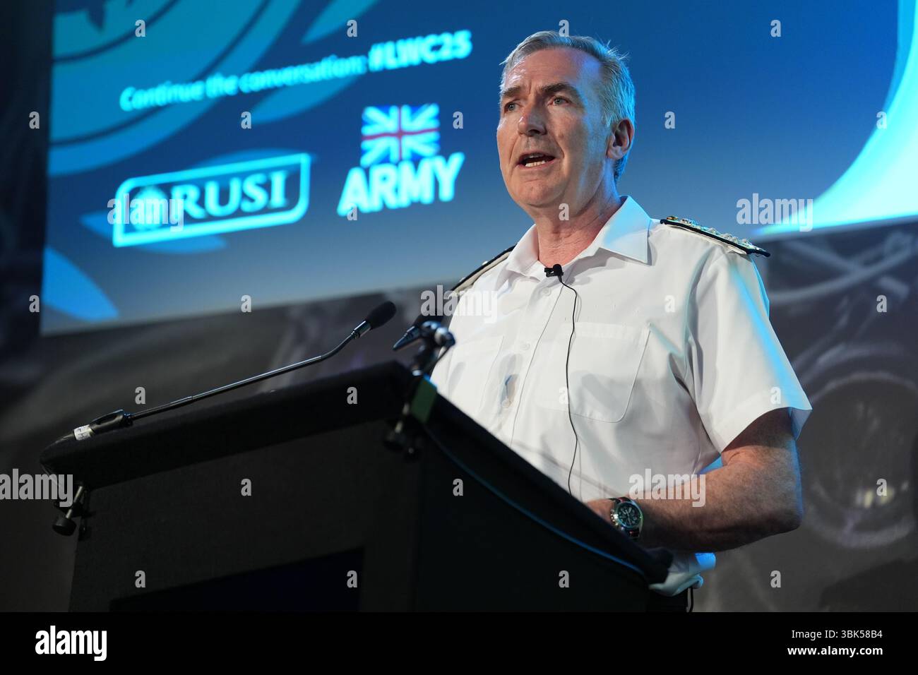 Chief of the Defence Staff, Admiral Sir Tony Radakin, delivers a speech ...