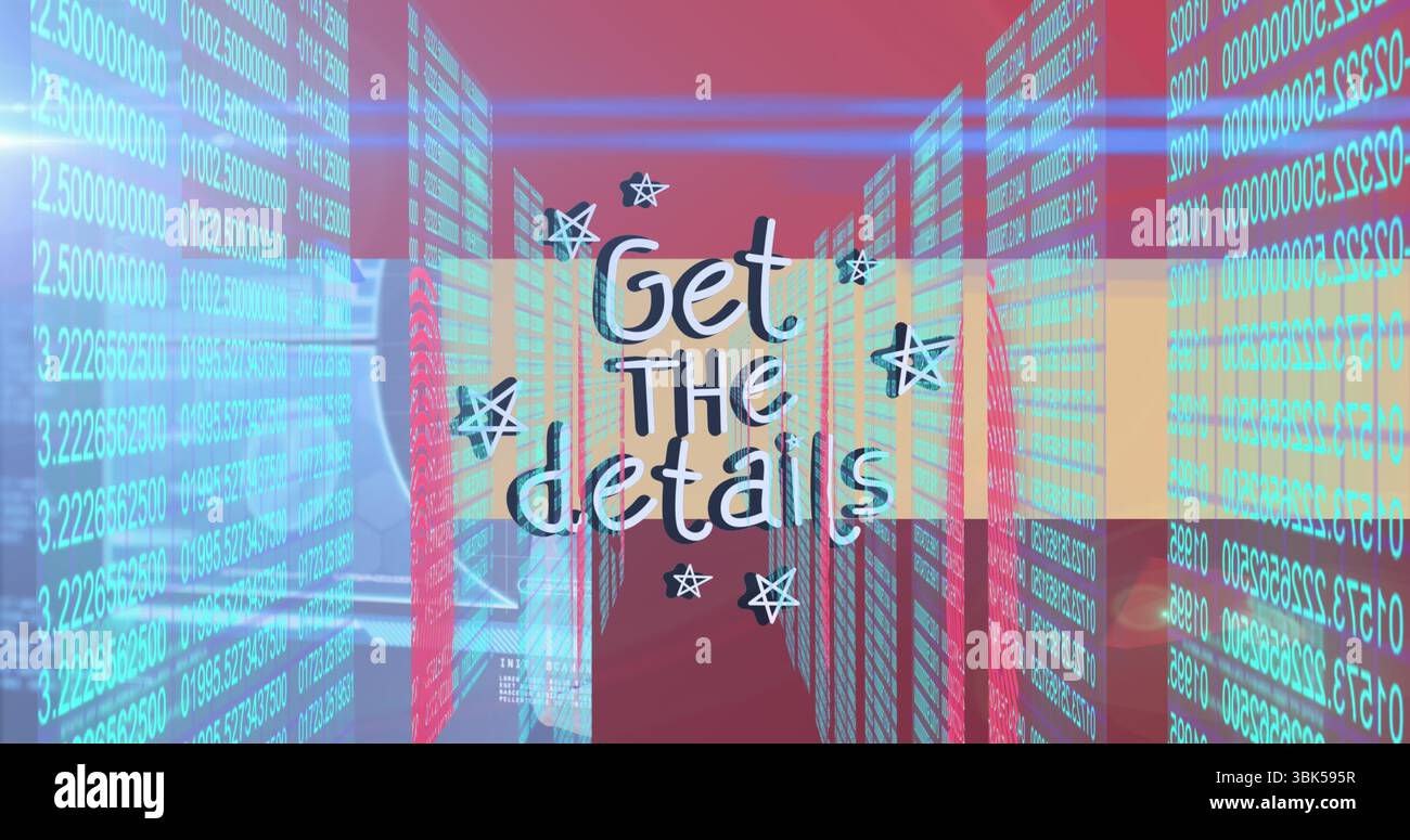 Presenting central hand-drawn text glowing in data corridor with panels ...