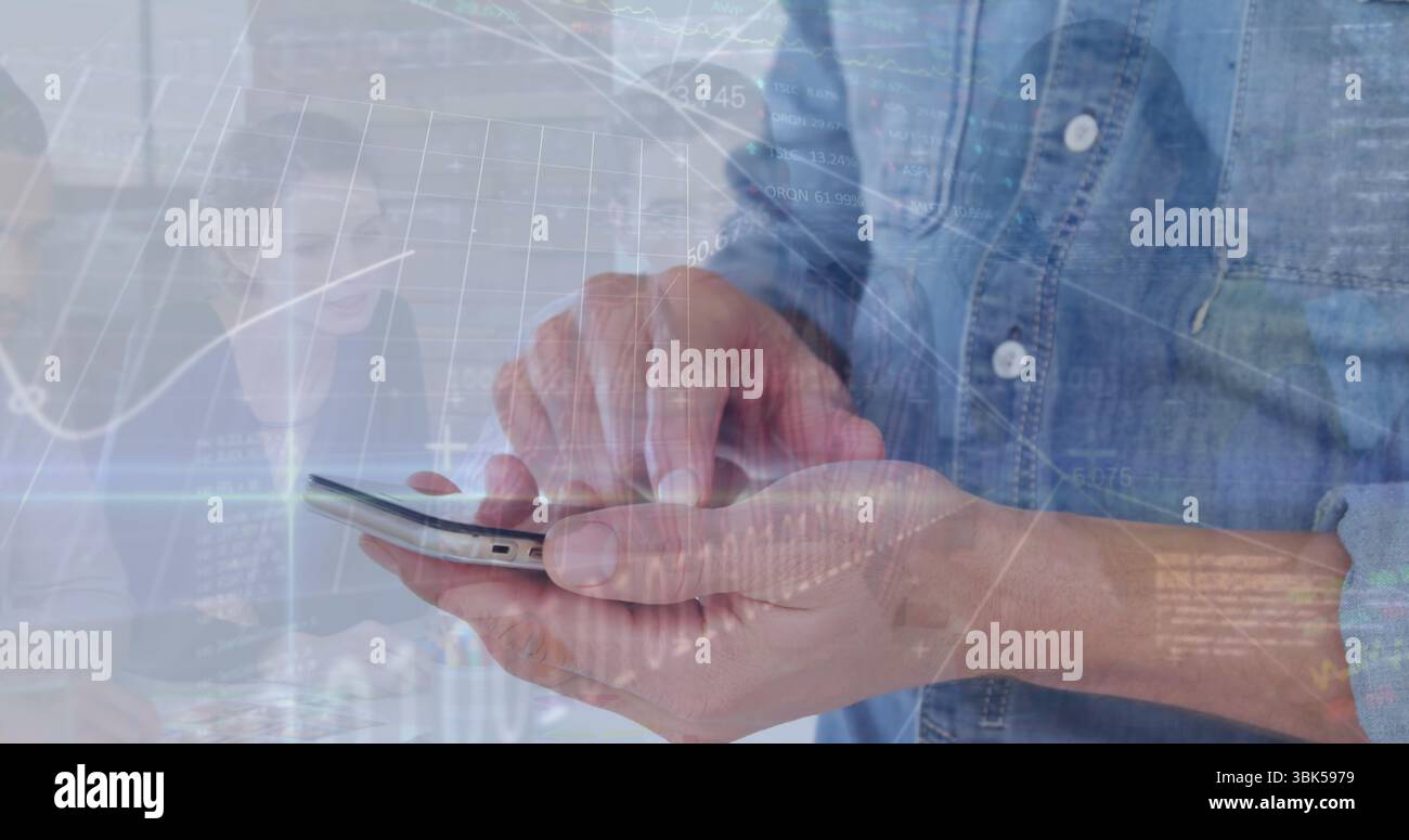 Business user tapping smartphone typing hi-res stock photography and ...