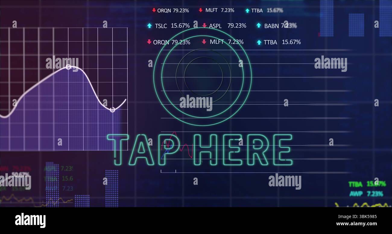 Displaying neon green TAP HERE label with ring overlay on touchscreen ...