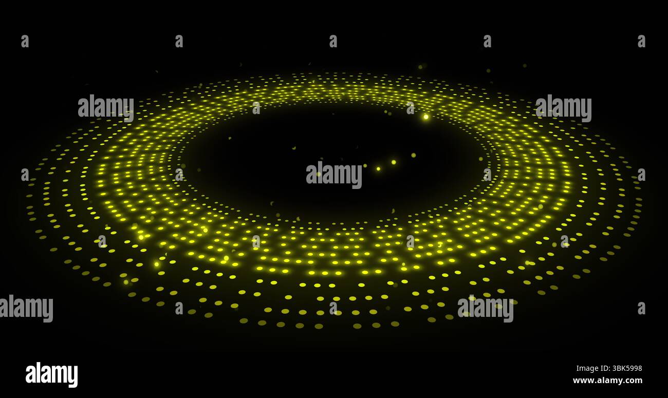 Radiating glowing yellow concentric rings creating 3D portal effect in ...