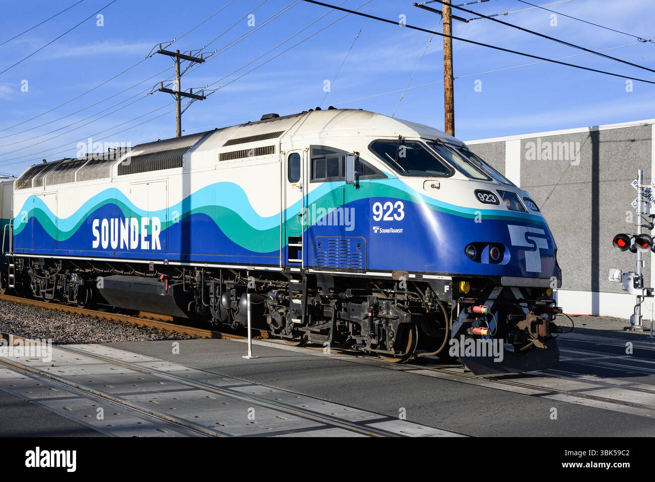 Seattle - May 23, 2025; Sound Transit southbound Sounder commuter train ...
