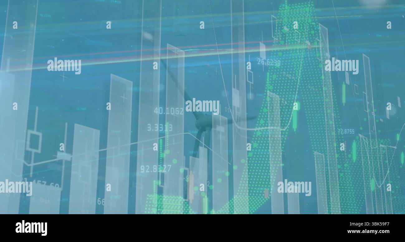 Financial graph overlay wind turbines hi-res stock photography and images - Alamy